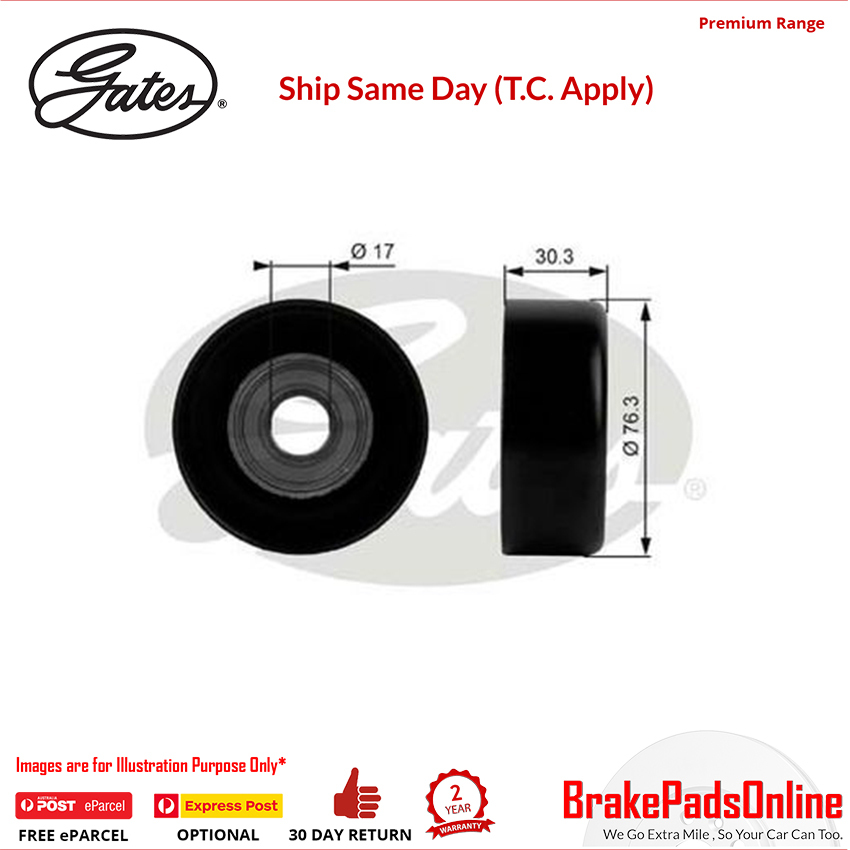 Gates DriveAlign Idler Pulley For Holden, HSV, Pontiac - 7803-1006 ...