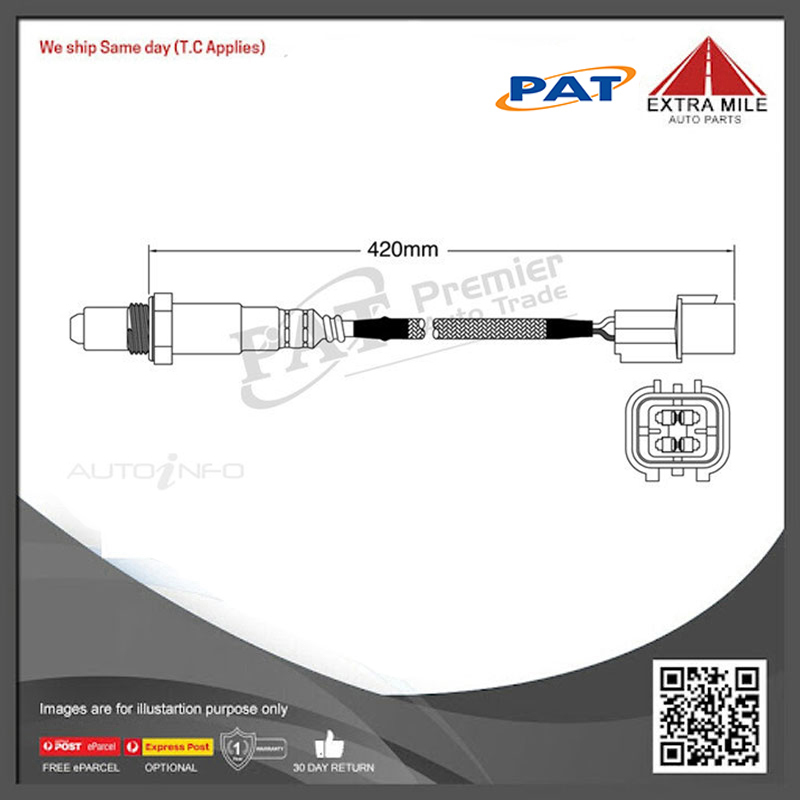 PAT Pre-Cat. Oxygen Sensor For Mitsubishi Pajero iO 1.8L,2.0L 4CYL 4G93 ...