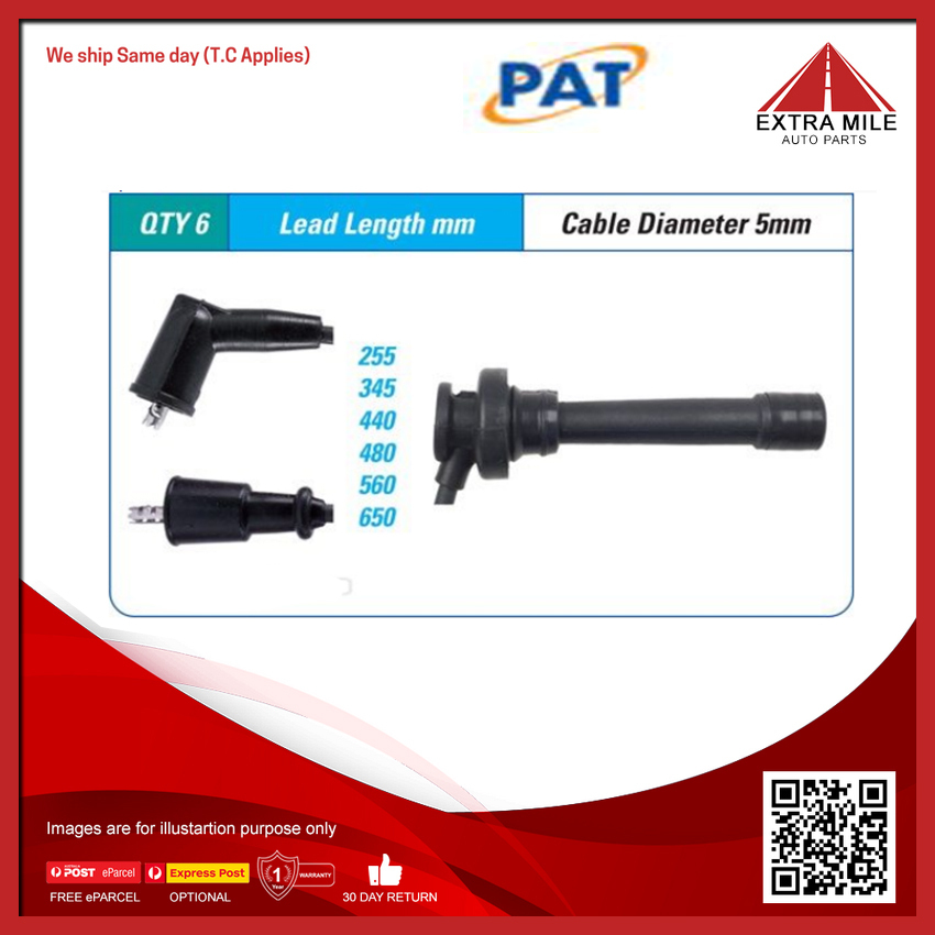 PAT Ignition Lead Set For Mitsubishi Pajero GL, GLX, GLS NM, NP, NL 3 ...