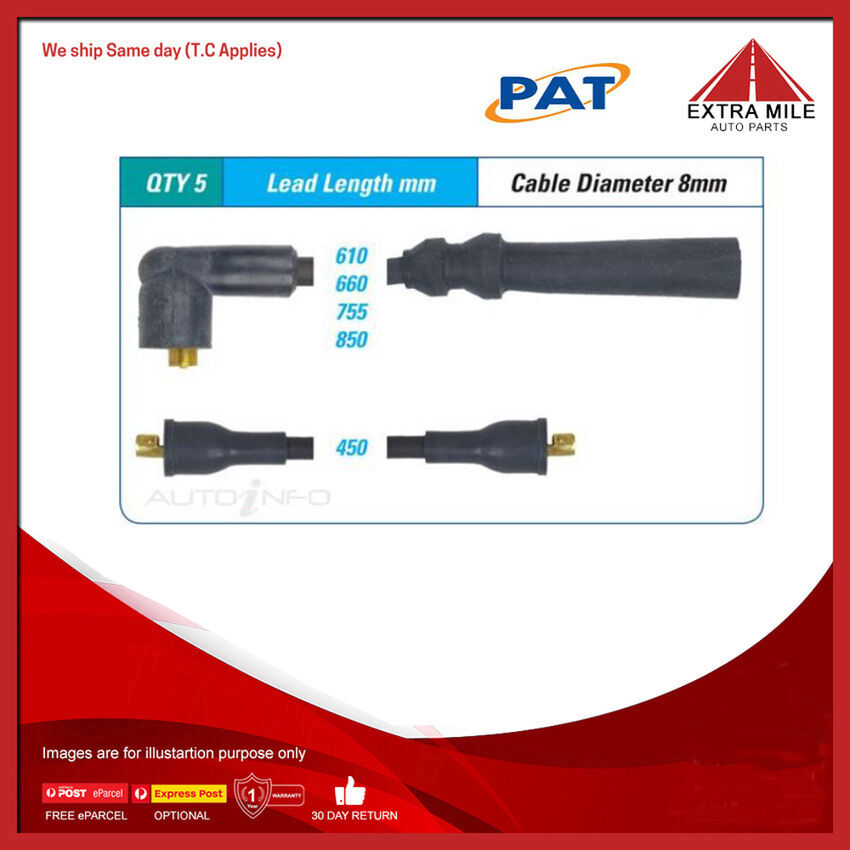 PAT Ignition Lead Set For Mitsubishi Lancer GL LC 1.6L 4G32 14 8V SOHC ...