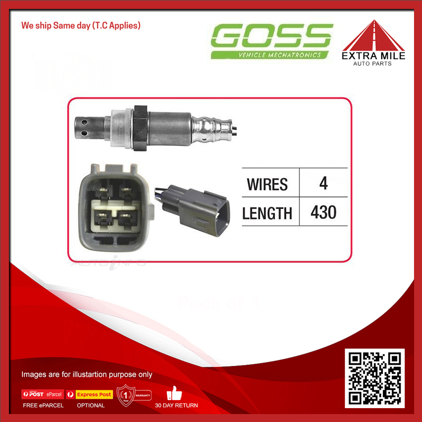 Goss Oxygen Sensor Pre-Catalytic For Toyota HiAce TRH102R,124R, TRH200R ...