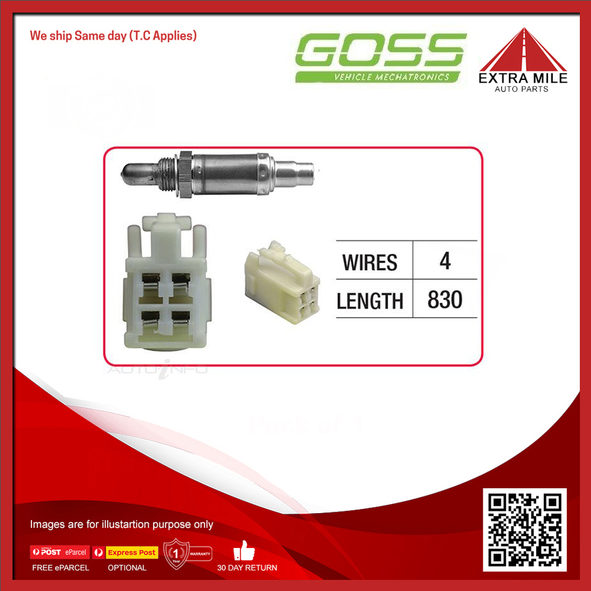 Goss Oxygen Sensor Post-Catalytic For Toyota RAV4 GX, GXL LTD ZSA42R 2 ...