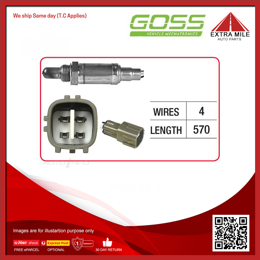 Goss Oxygen Sensor Post-Catalytic For Subaru Liberty BR,BP,BL B13, B14 ...