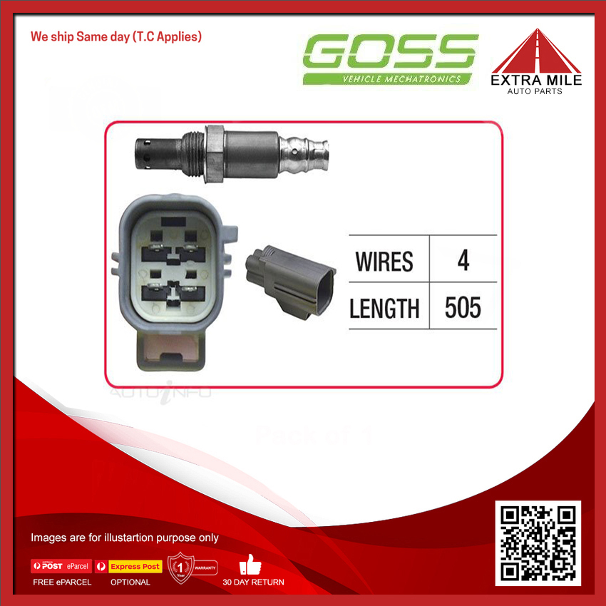 Goss Oxygen Sensor Pre-Catalytic For Volvo XC60 P3 3.2L/3.0L B6324S ...